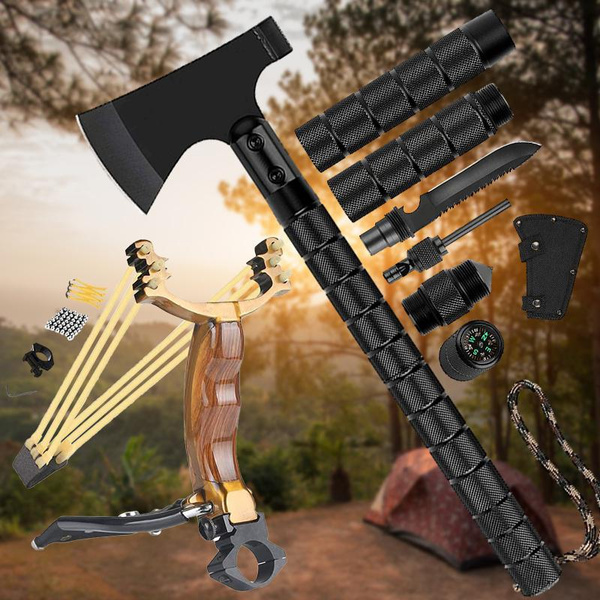 Outdoor Camping Folding Axe Tactical Hunting Survival Catapult ...