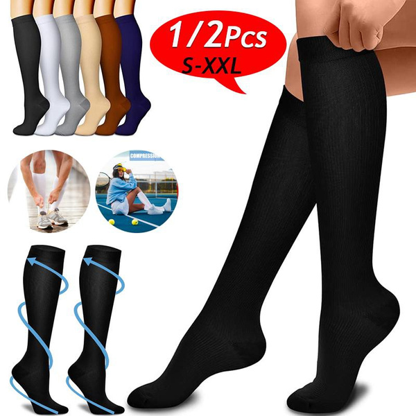 1/2Pairs Unisex Relief Compression Knee Stockings Leg Socks Relief Pain ...