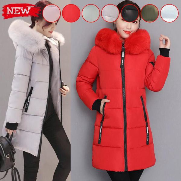Coats and Jackets for Women Casual Warm Hooded Outwear Outdoor Long ...