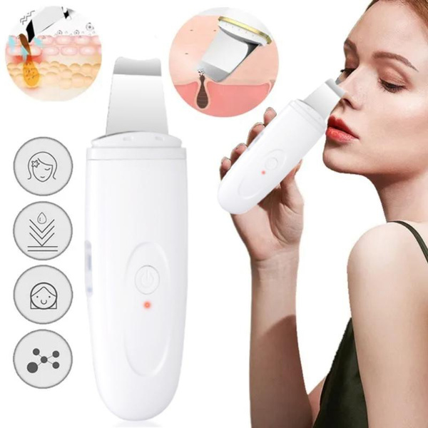 Ultrasonic Skin Scrubber Vibration Face Spatula Blackhead Remover Facie ...