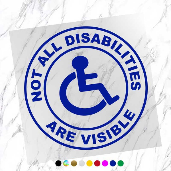 1PC Not All Disabilities Are Visible Reflective JDM Stickers Art Self ...