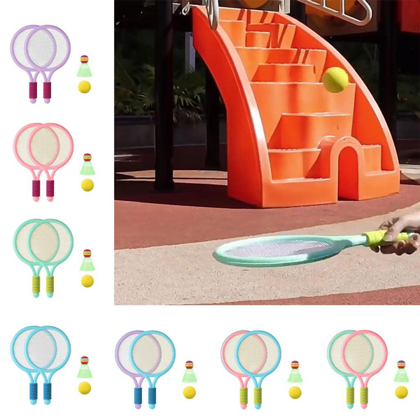 Kids Tennis Rackets, Soft Training Balls Badminton Shuttlecocks Tennis ...