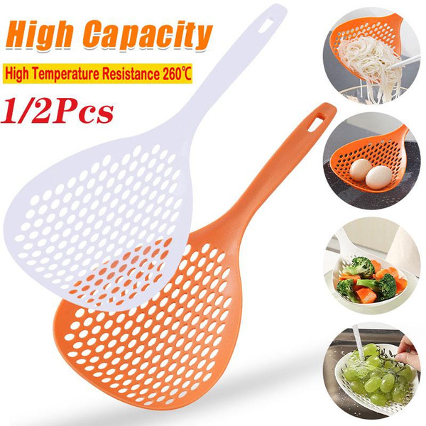 1/2Pcs Large Size Cooking Slotted Handheld Strainer Colander Spoon ...