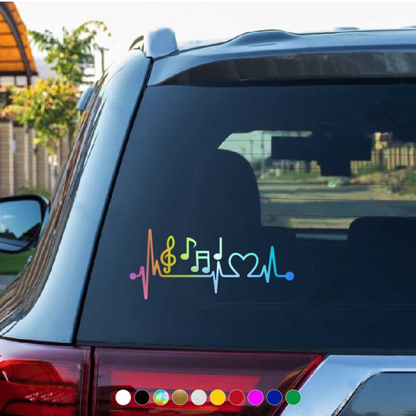 1PC Musical Note Heartbeat Diagram Car Styling Decals Art Universal ...