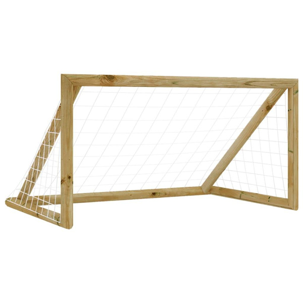 Soccer goal with net 120x80x60 cm Impregnated pine wood | Wish