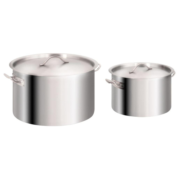 2 Piece Stock Pot Set 44/24 L Stainless Steel | Wish