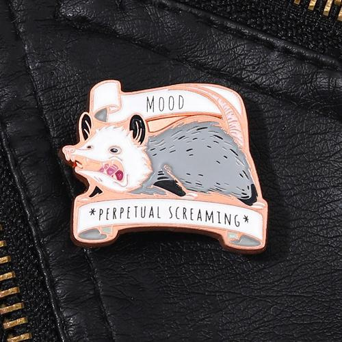 Novelty Possum Enamel Pin Perpetual Mood Screaming Opossum Lapel Pin ...