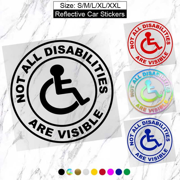 1PC Not All Disabilities Are Visible Reflective Car Stickers Safety ...