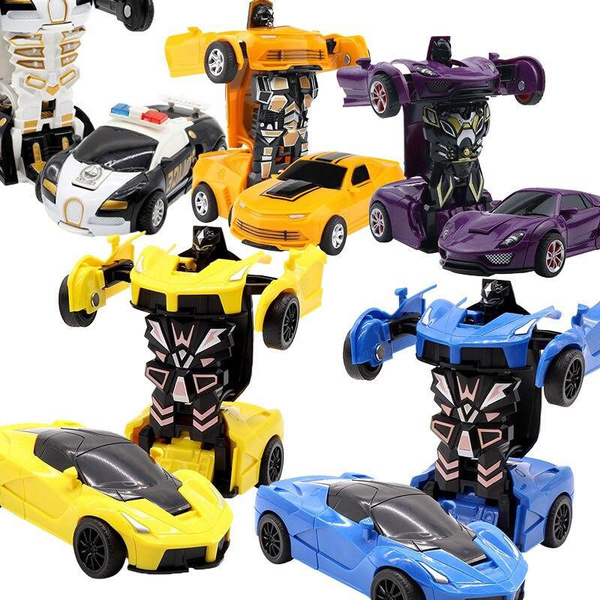 Child Deformation Car Toys Automatic Transform Robot Plastic Model Car ...