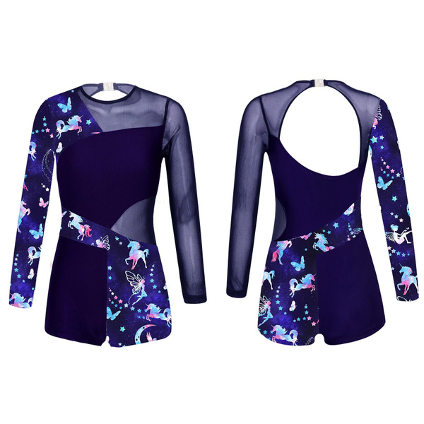 Leotards for Girls Gymnastics Kids Children Biketard With Shorts ...