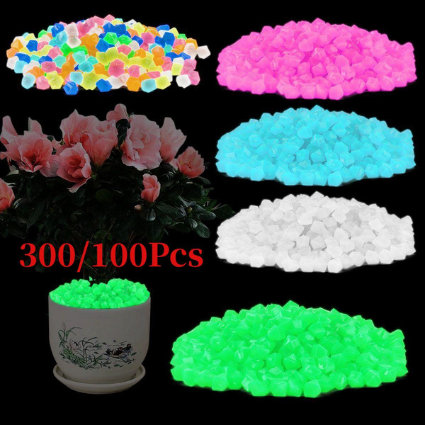 300/100Pcs Cobblestone Luminous Stones Artificial Glowing Pebbles ...