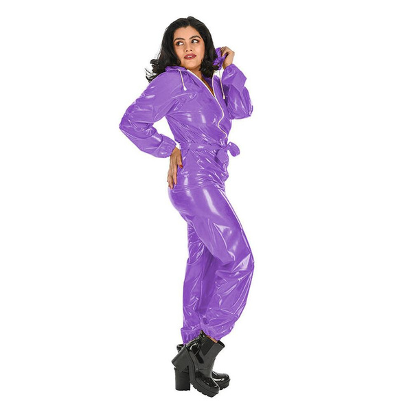 Transparent PVC Overalls Catsuits Women Waterproof Hooded Jumpsuits ...