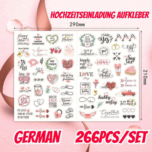 German wedding stickers 266 glitter planning stickers blessing ...