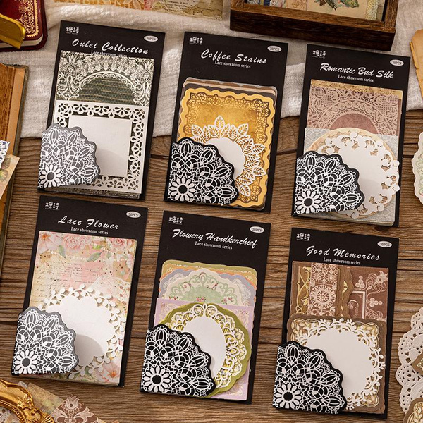 30 Pcs Retro Lace Scrapbooking Decoration Paper Diary DIY Backgorund ...