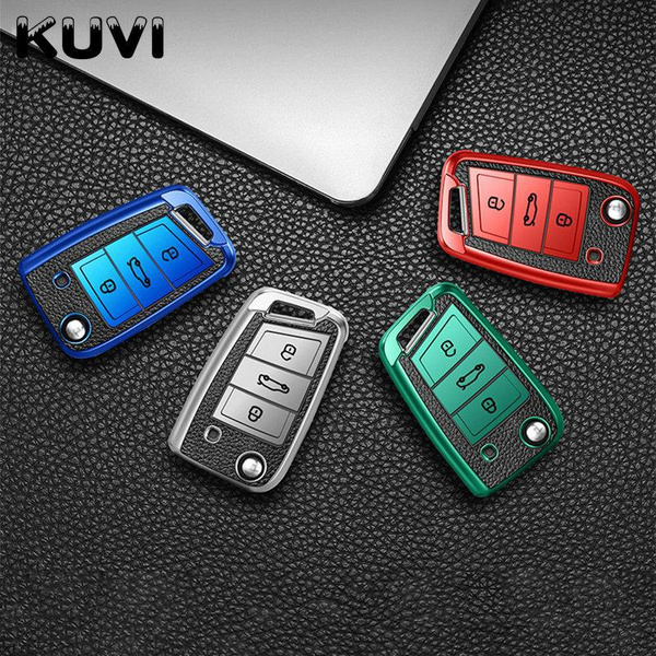 Leather+TPU Car Key Case For VW for Volkswagen MK7/GTI 7/Golf 7/Golf R ...