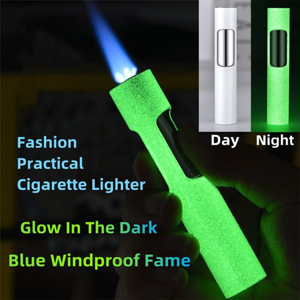 Men's Portable Glowing Torch Lighter Jet Wind -proof Fume Shallow ...
