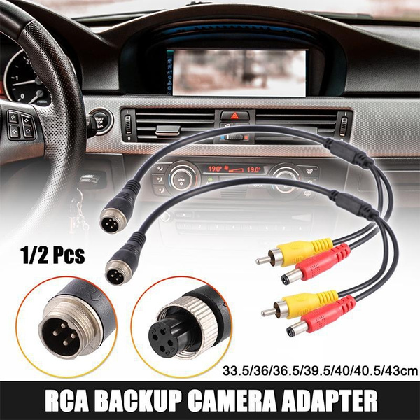 1/2pcs Car Camera Adapter 4 Pin to RCA Adapter M12 4-Pin Female to RCA ...