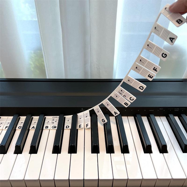 Silicone Piano Sticker for Beginners' Piano Notes Guide Detachable ... Silicone Piano Sticker for Beginners' Piano Notes Guide Detachable ...