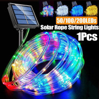 22M/12M/7M Rope Strip Light Solar LED Waterproof Tube Rope Garland ...
