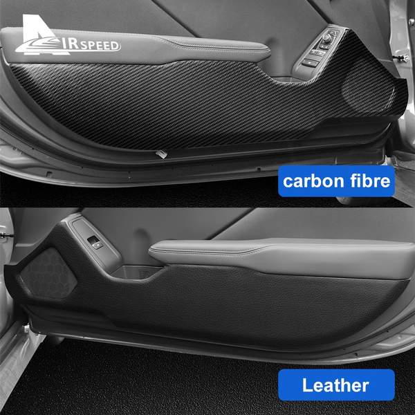 Leather Carbon Texture Anti-kick Pad Sticker Accessories For Subaru BRZ ...