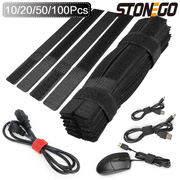 STONEGO 10/20/50/100Pcs Cable Ties Reusable Fastening Wire Organizer ...