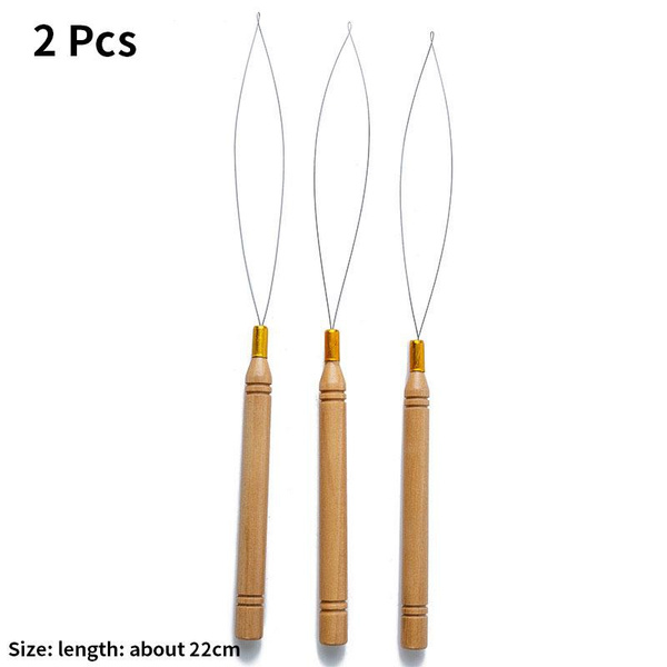 2 Pcs Micro Rings Loop Tool Threader Pulling Needle Used With Hair ...