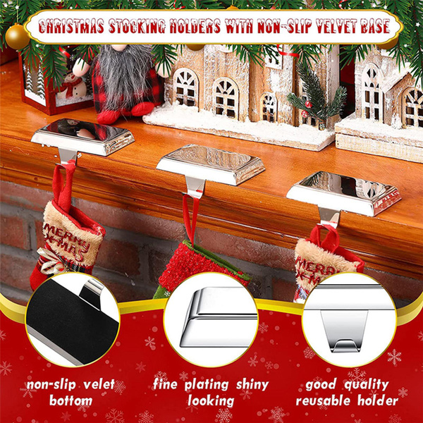 Christmas Stocking Holders for Mantle Fireplace Stand Hanger Stocking ...