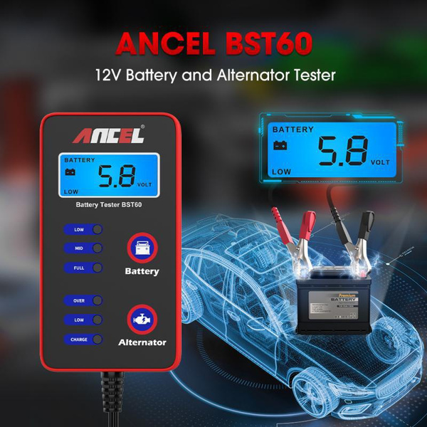 ANCEL BST60 12V Digital Car Battery Tester Quick Tester Alternator ...