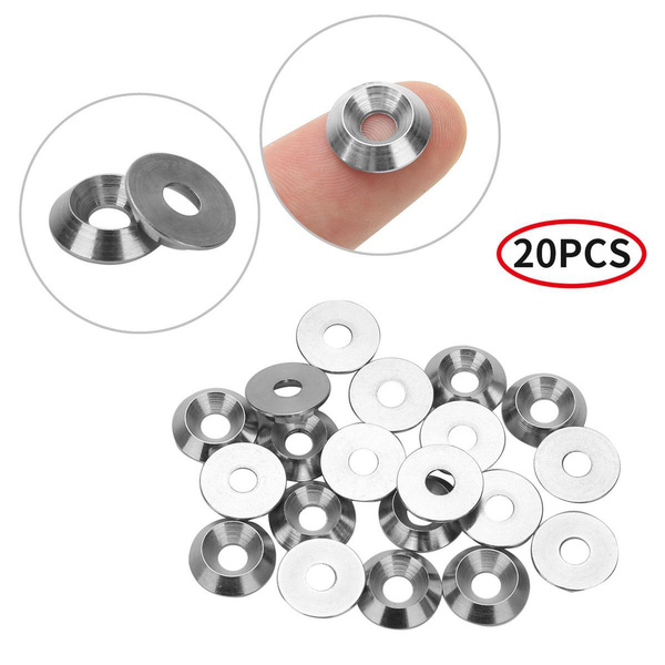 20pc M3/M4/M5 Stainless Steel Cone Cup Head Screw Gasket Conical Washer ...