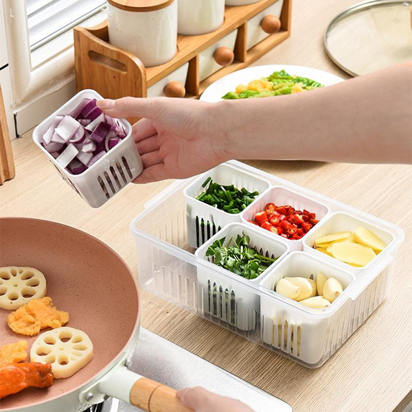 Multi Functional Transparent Box Detachable Six Compartment Food ...