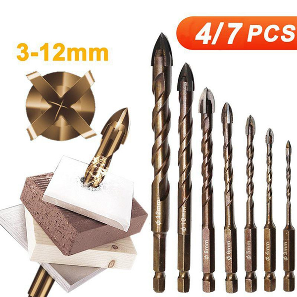 4/7Pcs Efficient Universal Drilling Tool Drill Bit Set 3-12Mm For Wood ... 4/7Pcs Efficient Universal Drilling Tool Drill Bit Set 3-12Mm For Wood ...