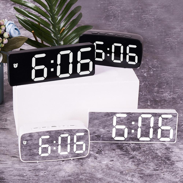 Digital Alarm Clock, Rainbow LED Clock for Bedroom, Modern Desk Clock ...