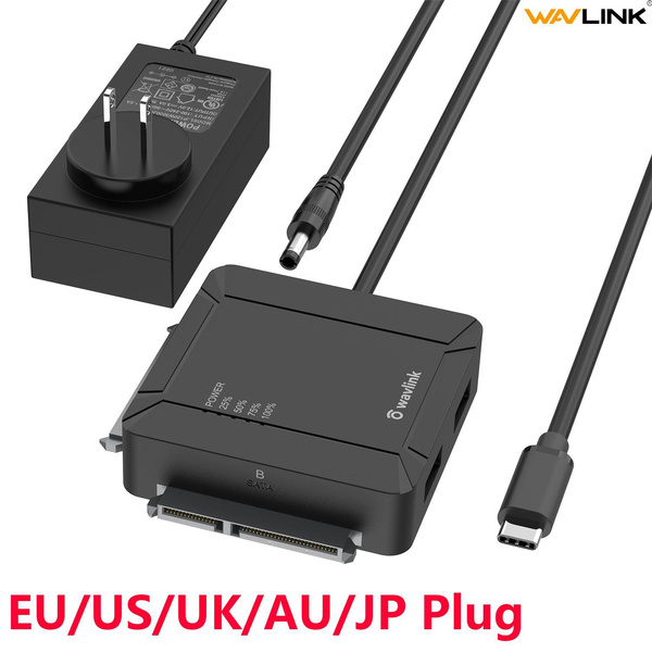 WAVLINK USB C to Dual Bay SATA Adapter, External 2.5" 3.5'' SATA Hard ...