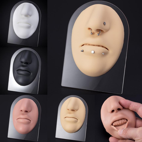 1pc Soft Silicone Face Model Displays Human Mouth Nose Model Simulation ...