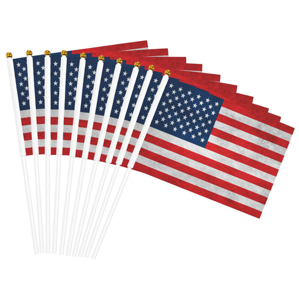 6 Pack/10 Pack US Flag Small The USA Flags on Stick Mini American Flag ...