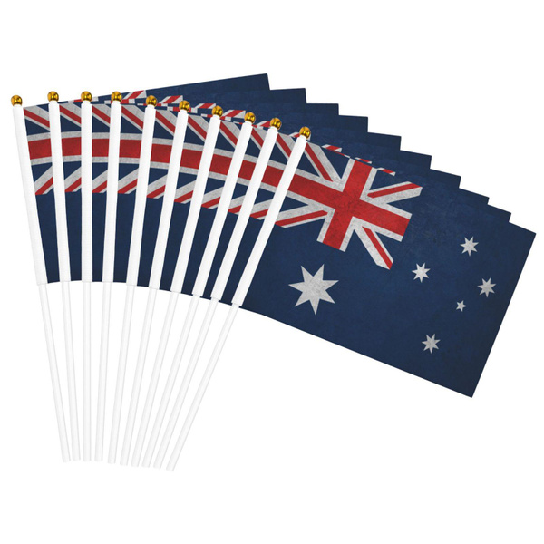 6 Pack/10 Pack Small Australia Flags on Stick Mini Australia Flag Hand ...
