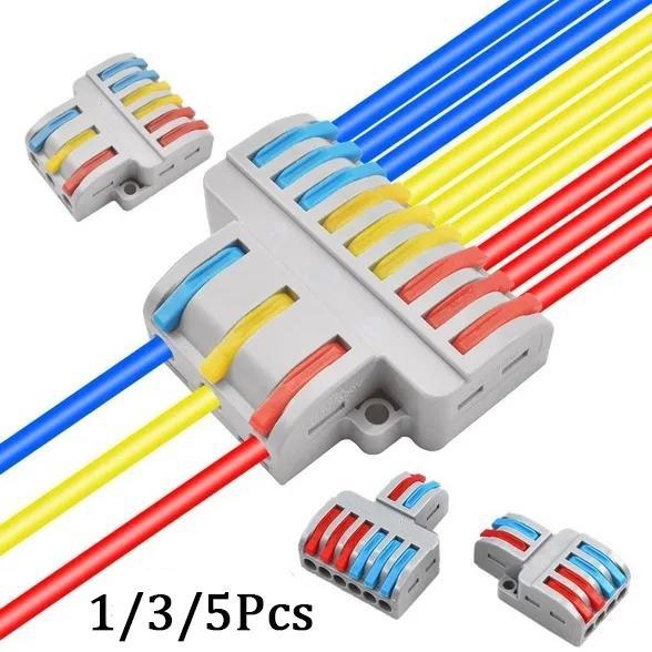 1/3/5 Pcs Universal Wire Splitter Mini Fast Wire Connector Wiring Cable ...