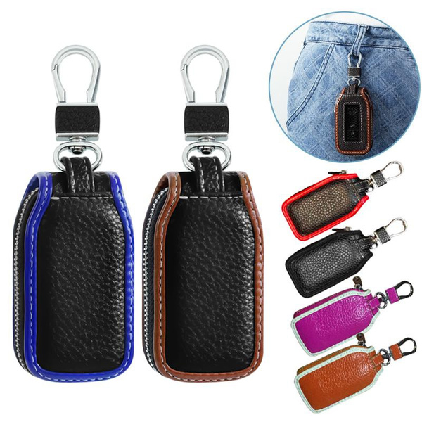Universal Fashion Leather Double Layers Car Key Wallet Bag Oil Wax ...