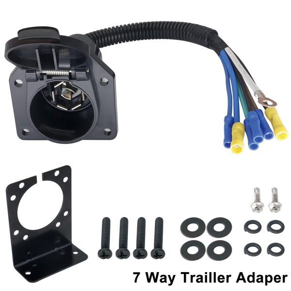 7-Way RV Blade Trailer Tow Towing Connector 7 Pin Socket Wiring Harness ...