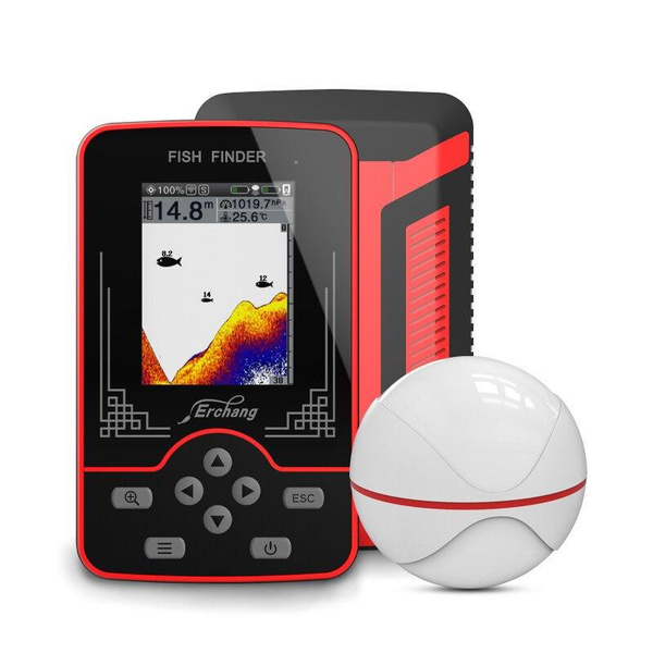Rechargeable Wireless Fish Finder Sonar 100m Distance 45m Depth Echo ...