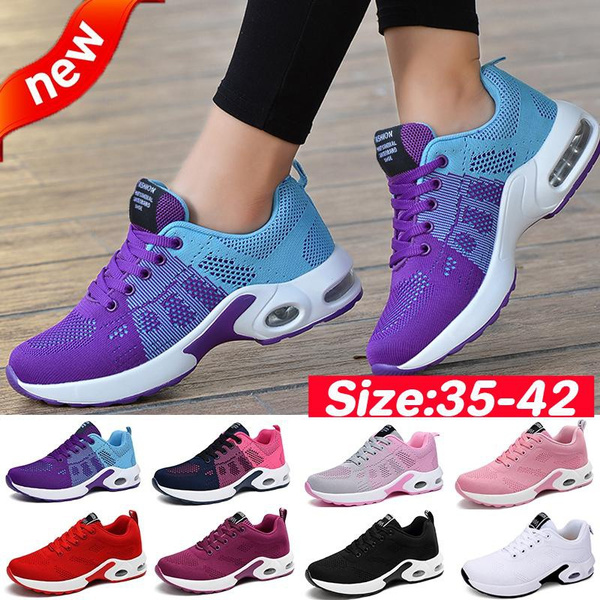 New Trending Fashion Women Mesh Breathable Wedges Sneakers Casual Lace ...