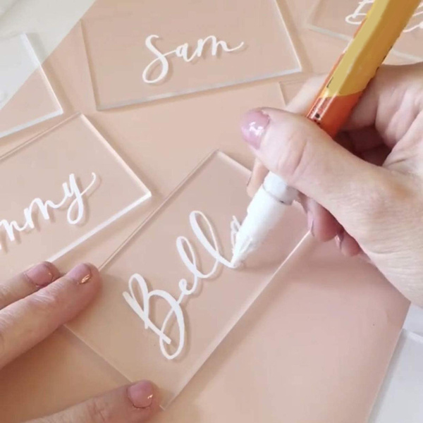 50Pcs Acrylic Rectangle Place Cards For Wedding Clear Blank Guest Name 50Pcs Acrylic Rectangle Place Cards For Wedding Clear Blank Guest Name