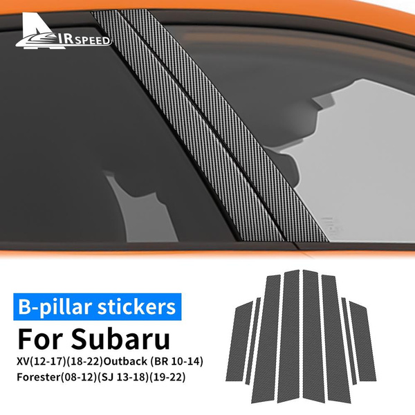 Carbon Fiber Texture Sticker B Pillars For Subaru Forester XV Outback ...