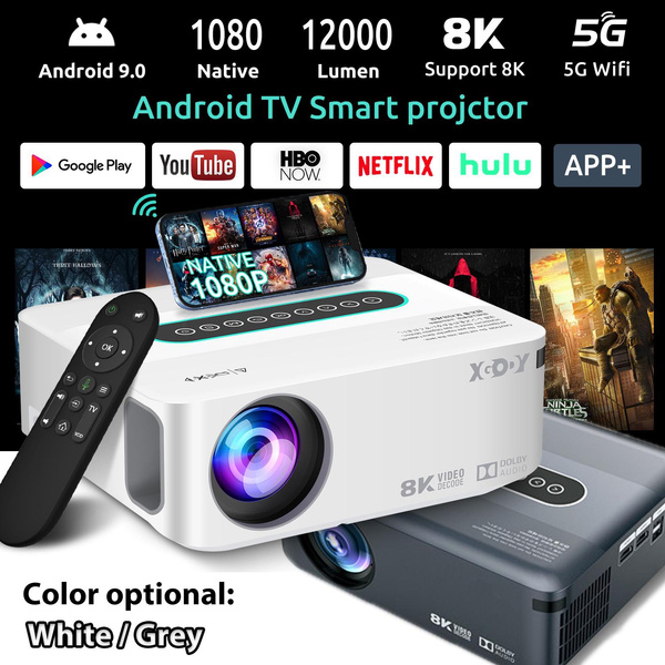 XGODY Projector 4k WiFi, Android 9.0 Full HD 1080P 12000 Lumens ...