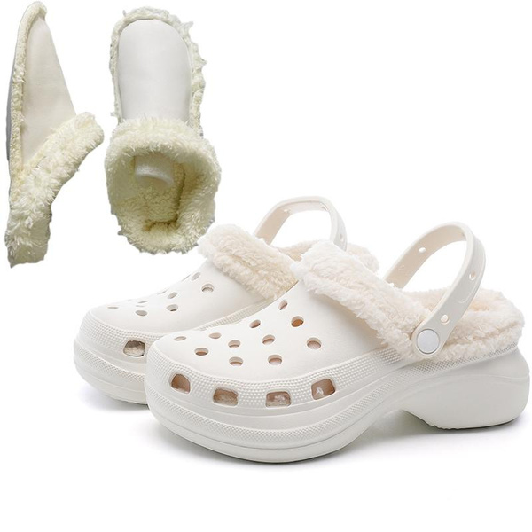 Fur Insoles for Crocs Winter Women Clogs Slippers Liner Detachable ...