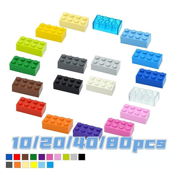 10/20/40/80pcs DIY 2x4 Dots Thick Bricks Educational Classic Assemblage ...