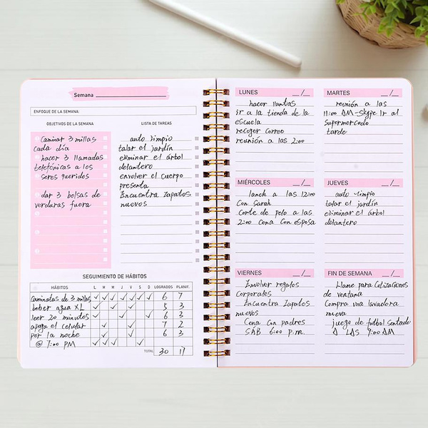 A5 Spanish Plan Semanal Cuaderno A5 Daily Weekly Planner Agenda ...