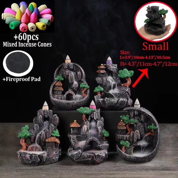 Backflow Waterfall Incense Burner 3-piece Set: 1 Resins Handcraft ... Backflow Waterfall Incense Burner 3-piece Set: 1 Resins Handcraft ...