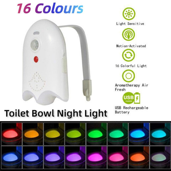 USB Rechargeable Toilet Seat Lighting with Aromatherapy Backlight for ...