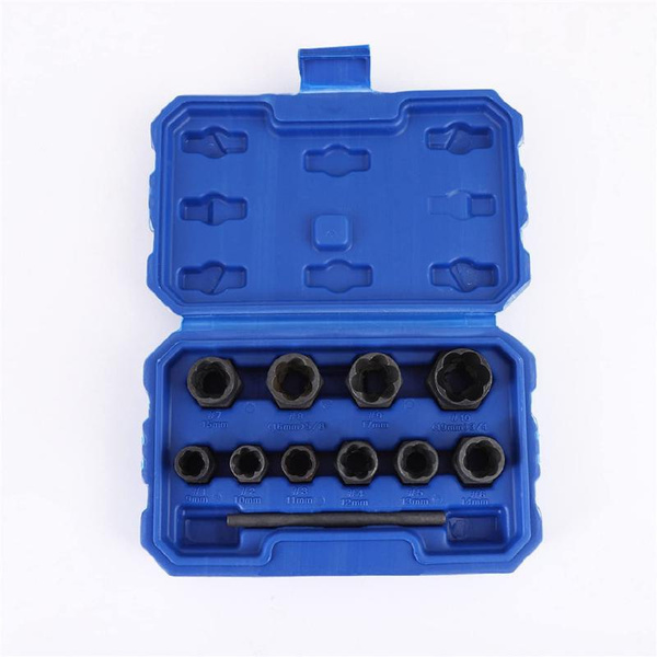 Impact Bolt & Nut Remover Set, 11Pcs Nut Extractor Socket Tool for ...